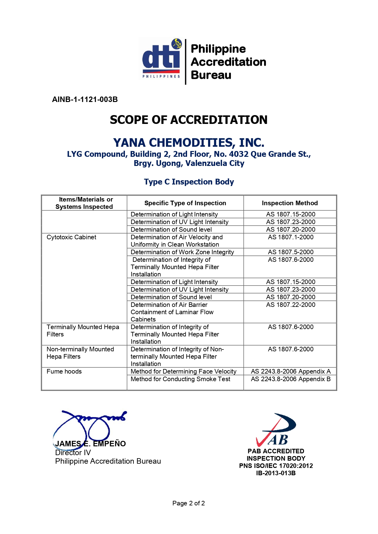 ISO Certification – Yana Chemodities, Inc.